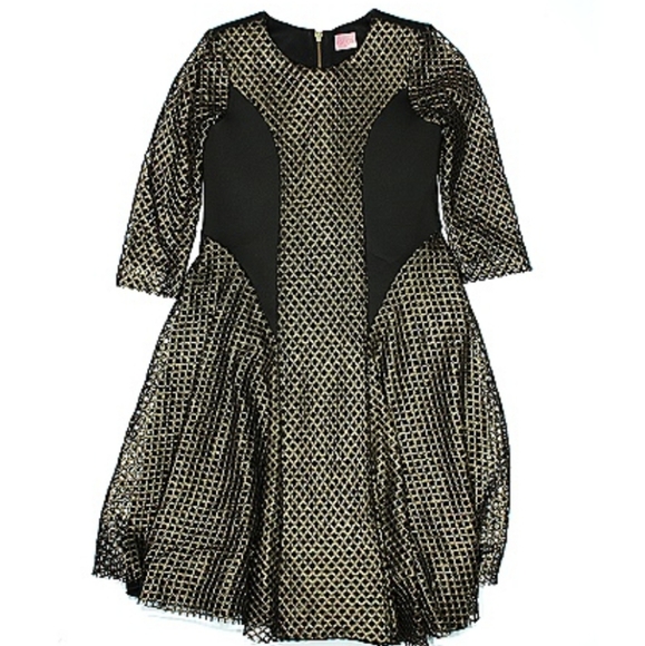 Zoe Ltd | Dresses | Zoe Ltd Black Gold Sleeve Dress Gown 6 | Poshmark